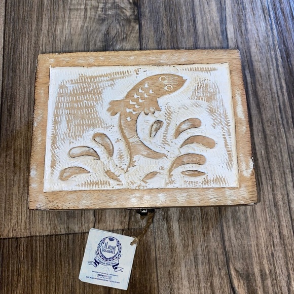 Marine Treasures | Accents | Marine Treasures Carved Wood Swimming Fish ...
